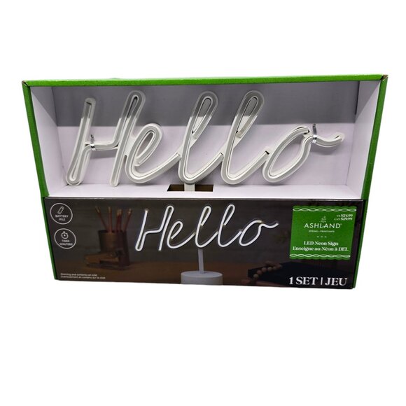 Ashland | Party Supplies | Ashland Hello Led Neon Sign On A Detachable ...
